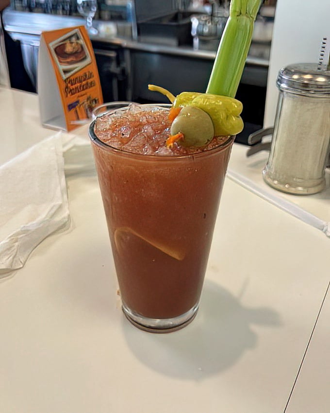 This isn't just a Bloody Mary&mdash;it's a garden in a glass, complete with a celery stalk standing tall like a proud parent.