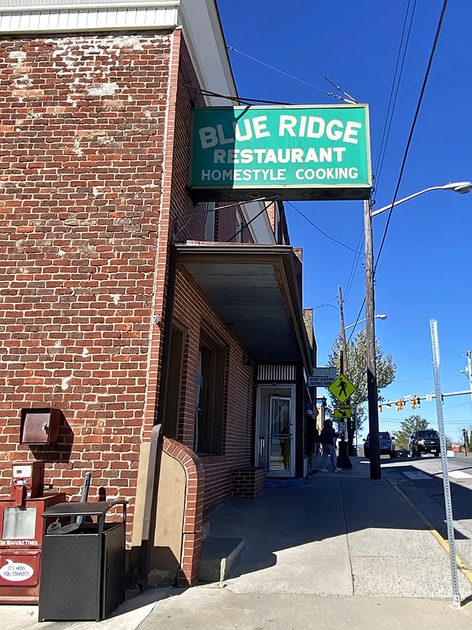 The Blue Ridge Restaurant sign promises "Homestyle Cooking" &ndash; three magic words that guarantee comfort food worth the drive through mountain roads.