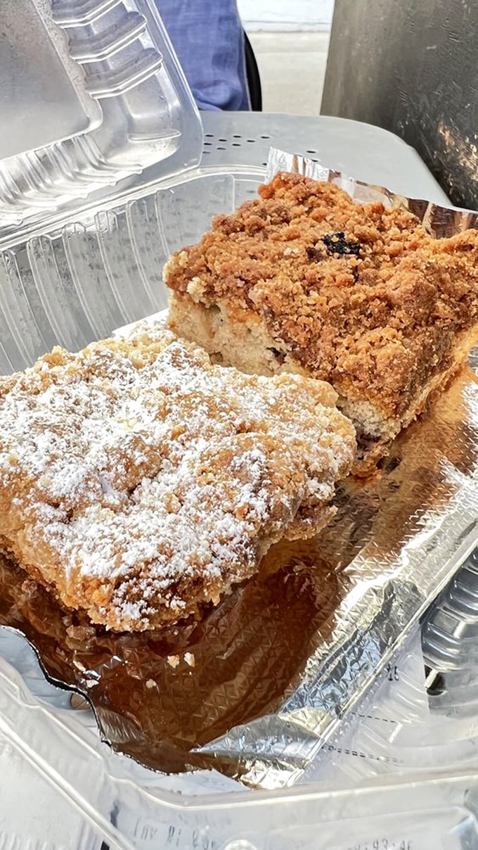 Coffee cake that makes you wonder why anyone bothers with birthday cake. That crumb topping isn't just a feature&mdash;it's the whole point.