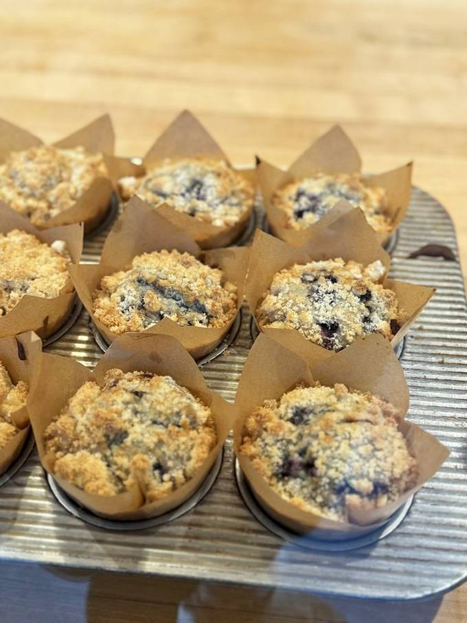 These blueberry muffins in their paper crowns look ready for their royal debut at your breakfast table.