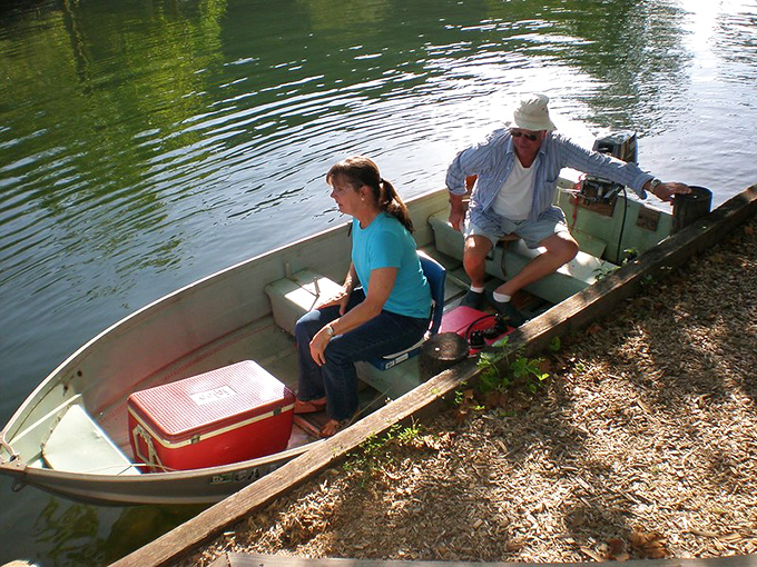 Nothing says "perfect day" quite like a simple boat, a cooler of snacks, and a lake that stretches out like it's yours alone.