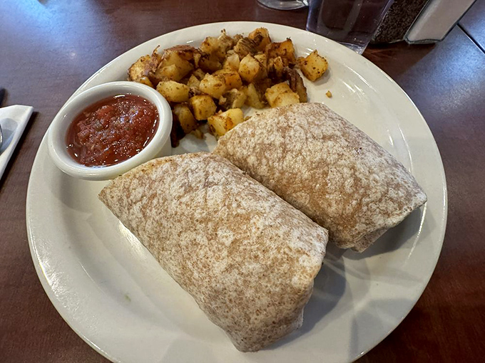 Breakfast burritos: solving the eternal dilemma of whether to use a fork or your hands. The answer? Who cares when it tastes this good.