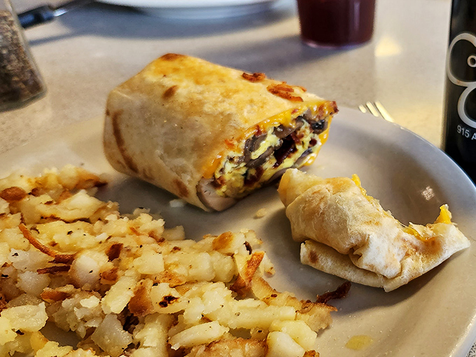 The breakfast burrito&mdash;where scrambled eggs, potatoes and cheese find their higher purpose wrapped in a tortilla sleeping bag of deliciousness.