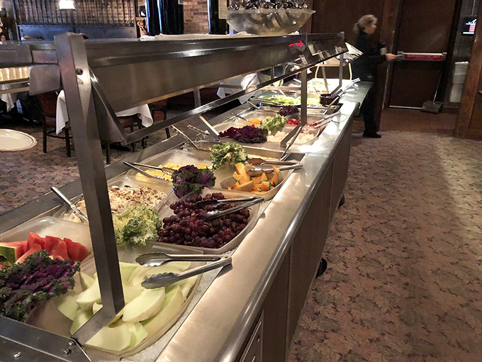 This salad bar isn't playing around &ndash; it's a rainbow of freshness that somehow makes you excited about vegetables at a steakhouse. Strategic pre-steak planning at its finest.