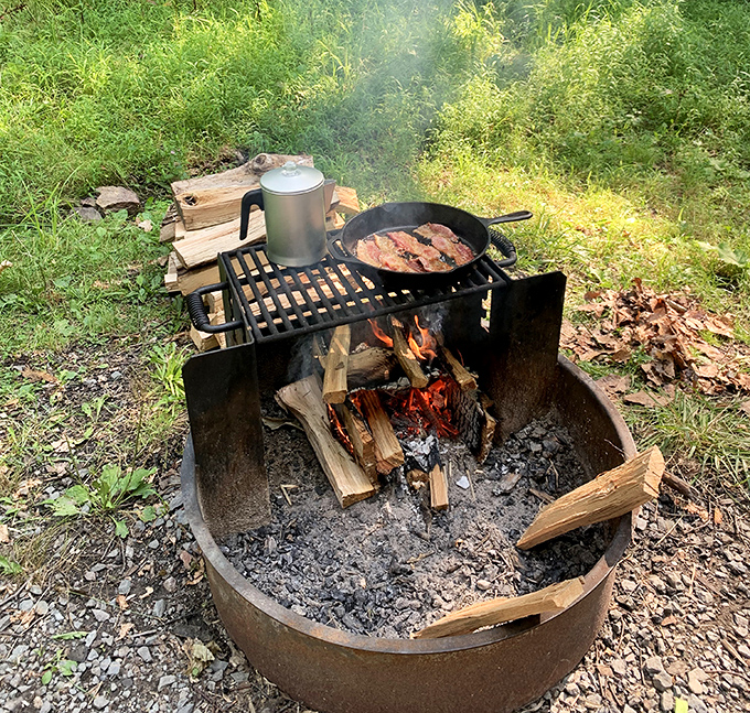 Bacon sizzling over open flames&mdash;the soundtrack of camping mornings everywhere. Food always tastes better when cooked outdoors.