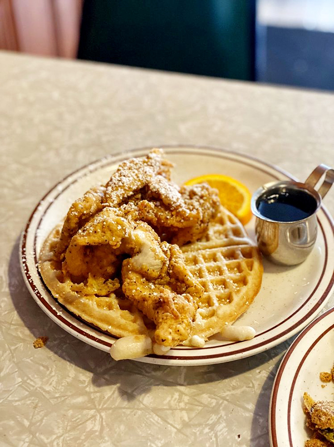 Chicken and waffles: the breakfast equivalent of finding out your favorite band and your crush like each other. A harmony of flavors that shouldn't work but absolutely does.