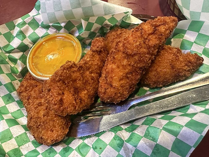 Chicken fingers that actually look like chicken! Crispy, golden-brown perfection that makes you wonder why you ever considered ordering anything else.