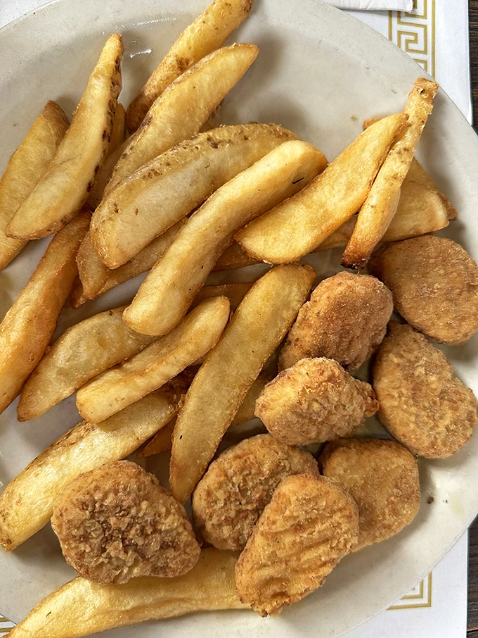 Golden fries and nuggets that remind you comfort food doesn't need to be complicated to hit all the right satisfaction notes.