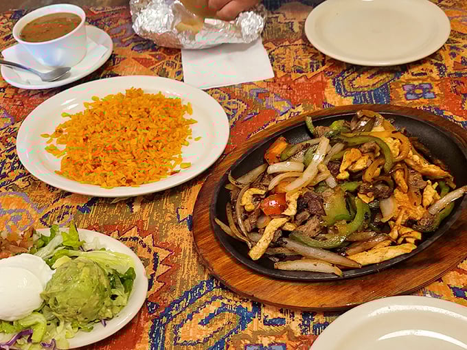 Sizzling fajitas arrive like culinary theater&mdash;the supporting cast of rice and guacamole knowing they're part of something spectacular.