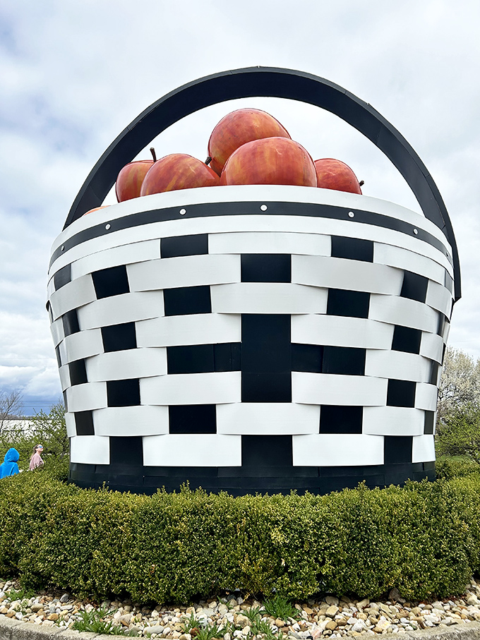 Up close and personal with the checkered champion. Those aren't pixels on your screen&mdash;that's genuine basket craftsmanship!