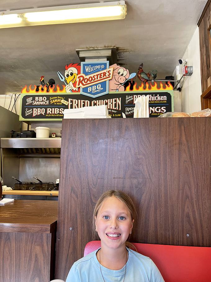 The welcoming sign above the counter promises exactly what you'll get &ndash; BBQ, fried chicken, and wings that live up to every word.