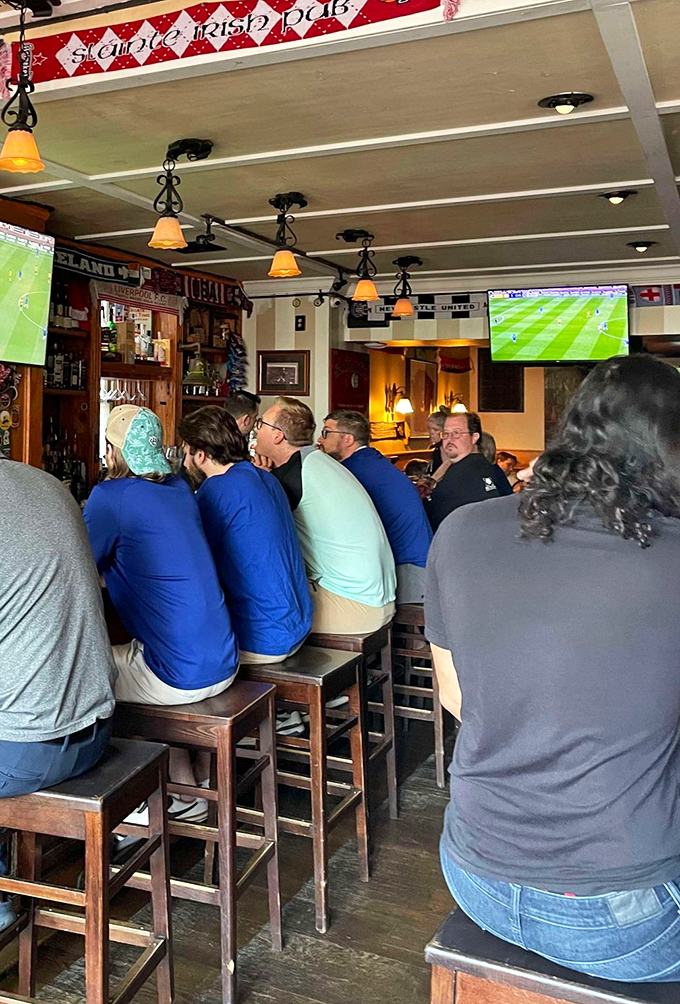 The universal language of sports brings strangers shoulder-to-shoulder at the bar, united in the ancient ritual of cheering and groaning.