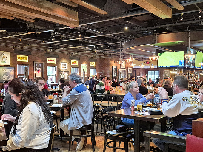 A packed house isn't just a sign of good food—it's a community verdict. These diners aren't just eating; they're participating in a shared experience.