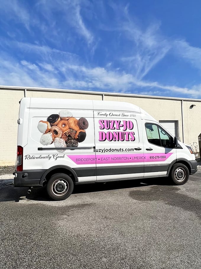 The Suzy-Jo delivery van&mdash;spreading "Ridiculously Good" joy throughout Montgomery County. Like an ice cream truck for grown-ups.