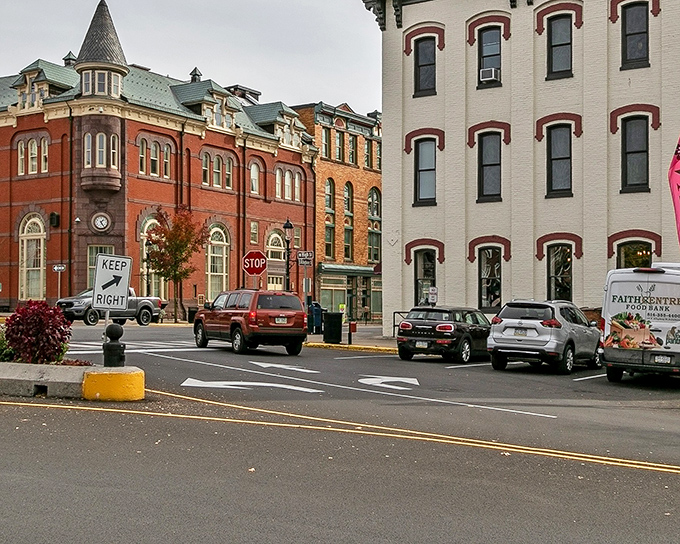 American flags and autumn decorations aren't just accessories here&mdash;they're punctuation marks in Bellefonte's visual sentence about small-town pride.