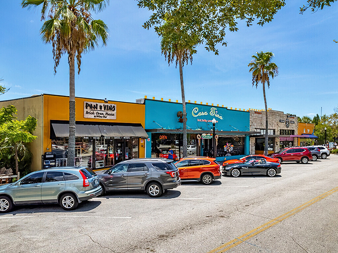 Dunedin's downtown storefronts pop with Caribbean colors that would make Jimmy Buffett feel right at home between sets. 