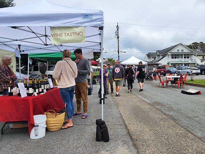The farmers market &ndash; where wine tasting at 10 AM isn't day drinking, it's "supporting local agriculture" with enthusiastic research.