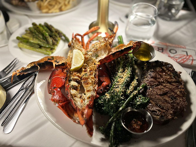 Surf and turf nirvana &ndash; where a perfectly grilled lobster and ribeate steak conspire to create the ultimate "I can't decide" solution.