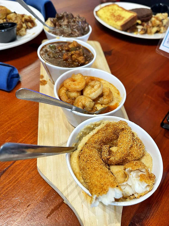 A wooden board of Southern sides&mdash;where grits become a canvas for flavors from savory to sweet.