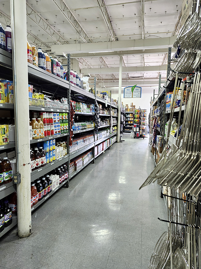 Grocery aisles that rival any supermarket&mdash;perfect for those "I just came for a vintage lamp but might as well get pasta sauce" moments.