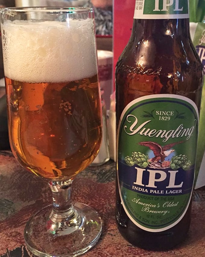 Yuengling IPL&mdash;Pennsylvania's liquid pride since 1829. The perfect companion to those famous crab cakes.
