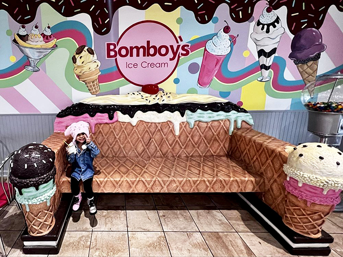 The ice cream cone couch isn't just Instagram bait&mdash;it's a throne worthy of dessert royalty. Sit here and you're practically obligated to order a triple scoop.