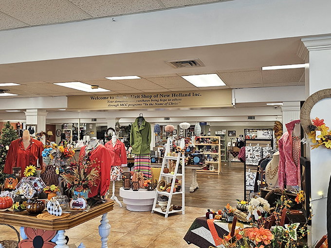 Seasonal displays that transform shopping into a treasure hunt &ndash; where Halloween decorations might sit beside Christmas ornaments in a retail time warp. 