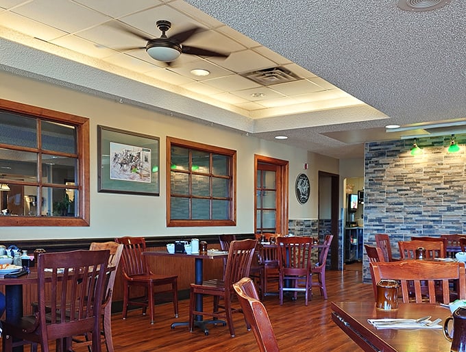 The dining room at McCoy's feels like a warm hug &ndash; unpretentious, comfortable, and designed for lingering over that last bite of pie.