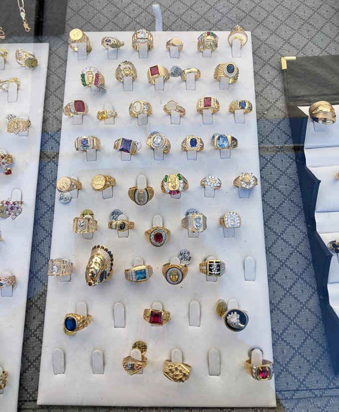 Gold rings gleaming with promise and possibility. Each one carries someone's abandoned dream or could become part of your next chapter.