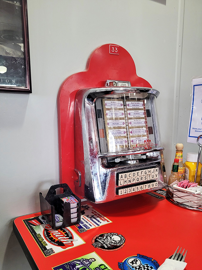 The vintage jukebox stands ready to provide the soundtrack to your meal&mdash;because every great food memory deserves its own theme song.