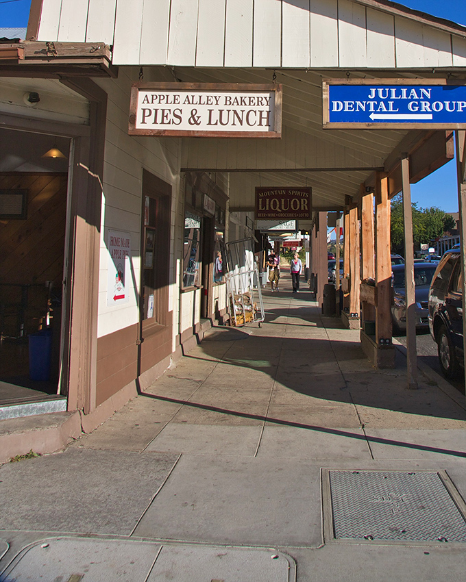 Julian's covered walkways invite leisurely exploration of shops offering everything from apple pie to local crafts &ndash; no rushing allowed here.