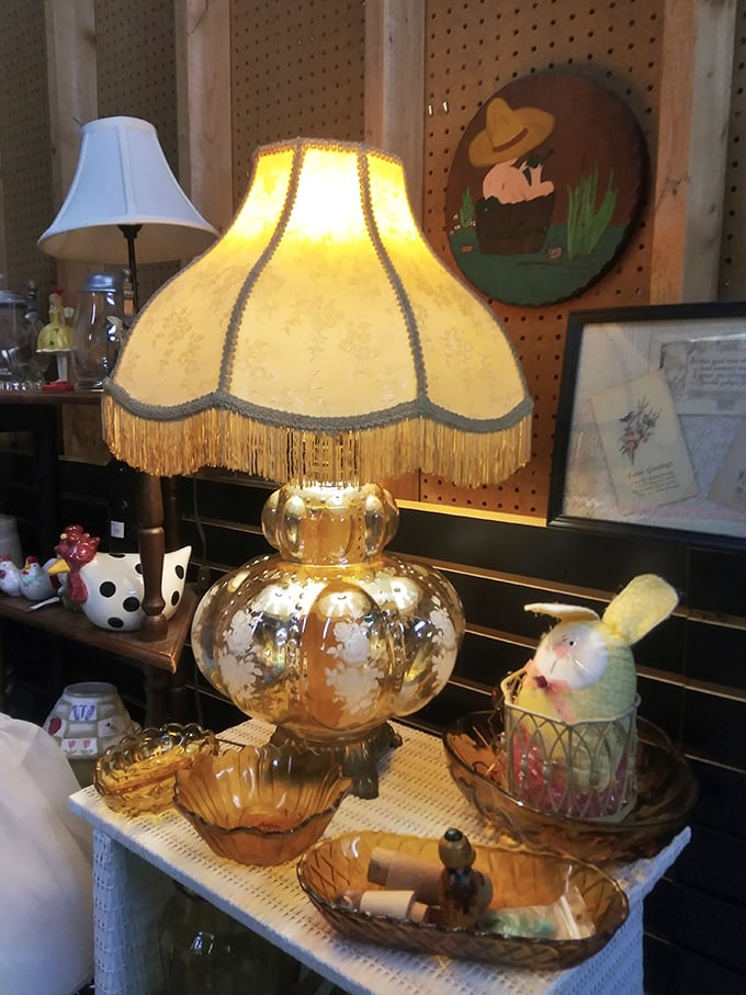 Vintage lighting that outshines anything in big box stores. This golden lamp would make even Aladdin jealous of your bargaining skills.