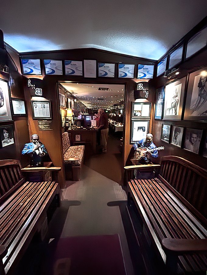 The entrance hallway feels like being welcomed into a private club where the secret password is "medium rare, please."