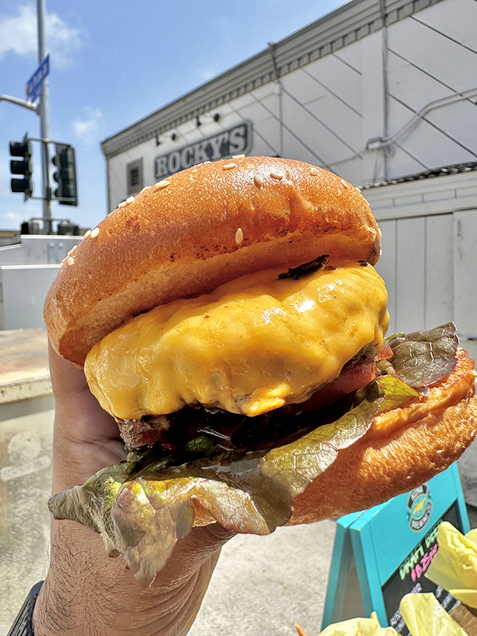 This isn't just a cheeseburger&mdash;it's a monument to American culinary ingenuity. The cheese-to-burger ratio achieves mathematical perfection.