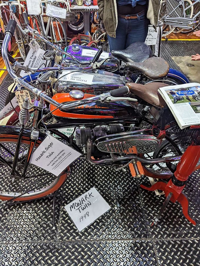 This 1948 Monark Twin motorcycle blends the worlds of bicycles and motorcycles&mdash;when pedal power needed a little extra oomph for the post-war commuter.