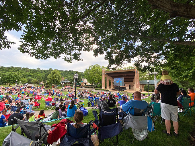 Nothing says "small-town summer" quite like hundreds of lawn chairs facing a movie screen under stars that seem to twinkle in time with the laughter.