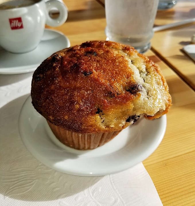 This isn't just a muffin; it's a handheld happiness delivery system with a golden-brown dome that begs to be the first bite.