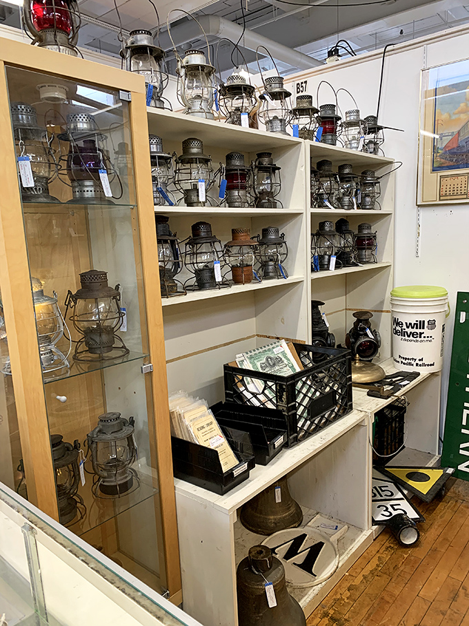 These vintage lanterns once illuminated paths before smartphone flashlights, each carrying the warm glow of simpler times.