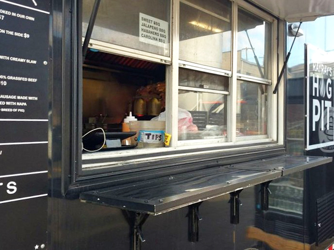 The ordering window: where dreams are spoken aloud and transformed into smoky reality just moments later.