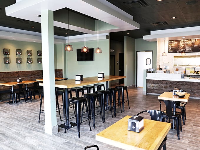 This thoughtfully designed space proves great food doesn't need white tablecloths. The pendant lights cast a warm glow that says, "Stay awhile, order seconds."