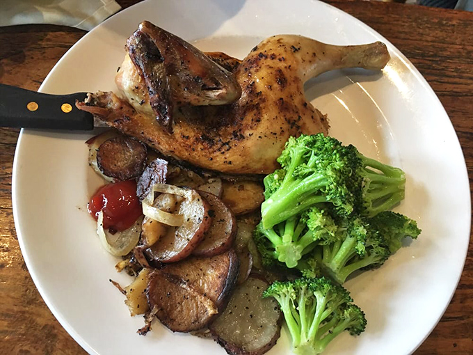 Half a roasted chicken that didn't just give its life—it gave its soul. Perfectly seasoned, with vegetables that weren't merely an afterthought.