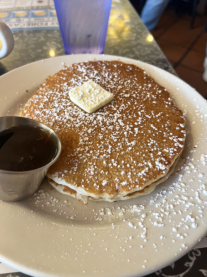 A perfect pancake is like a good relationship: warm, comforting, and improved with a little sweetness on top.