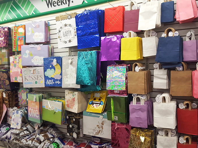 Gift bags in every color imaginable – because presentation matters, but so does having money left for the actual gift.