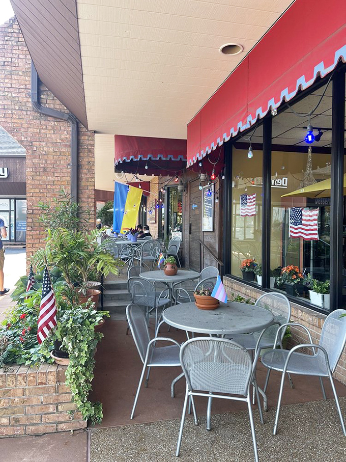 The patio at La Bonne Bouch&eacute;e&mdash;where you can pretend you're in a Parisian caf&eacute; while still enjoying that friendly Midwest hospitality.