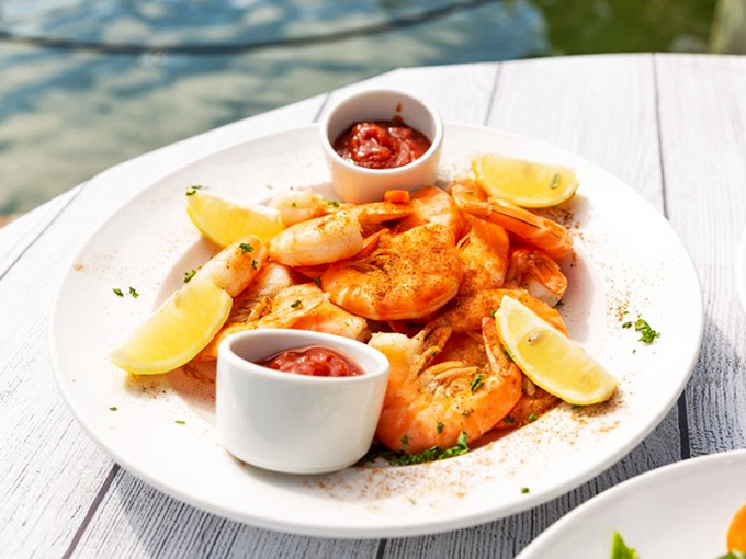 Peel n' Eat shrimp arranged like a sunburst on the plate&mdash;these rosy crustaceans with lemon wedges are Florida's version of edible sunshine.