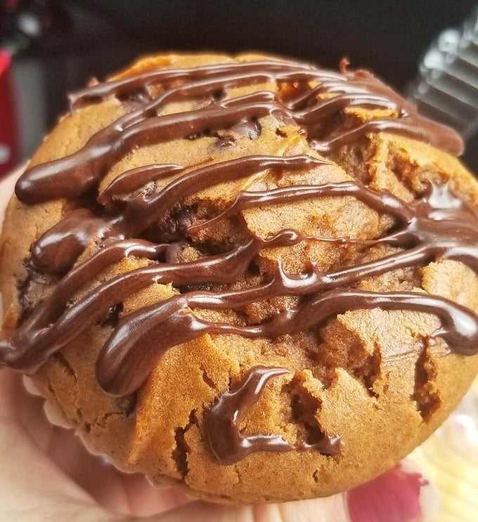 Chocolate drizzle transforms an ordinary cookie into edible art. The kind of treat that makes you wonder why you ever bothered with store-bought.