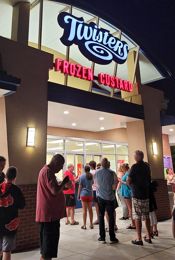 The nighttime pilgrimage to Twisters&mdash;where Kansas locals gather under illuminated signage, united in their quest for creamy perfection.