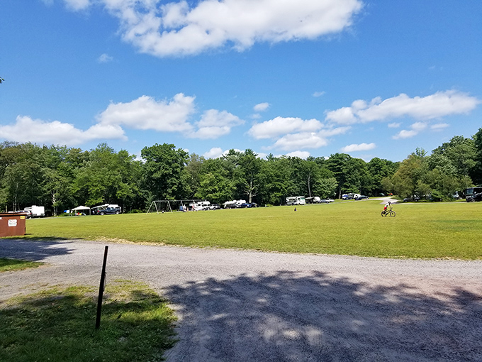 The campground offers nature with just enough civilization to keep things comfortable. Perfect for those who want wilderness with a side of Wi-Fi.