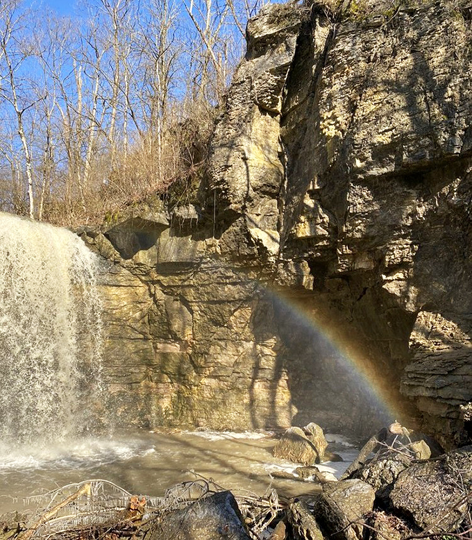 Mother Nature's showing off now &ndash; a perfect rainbow arcs through the mist. Like the falls needed another reason to take your breath away.