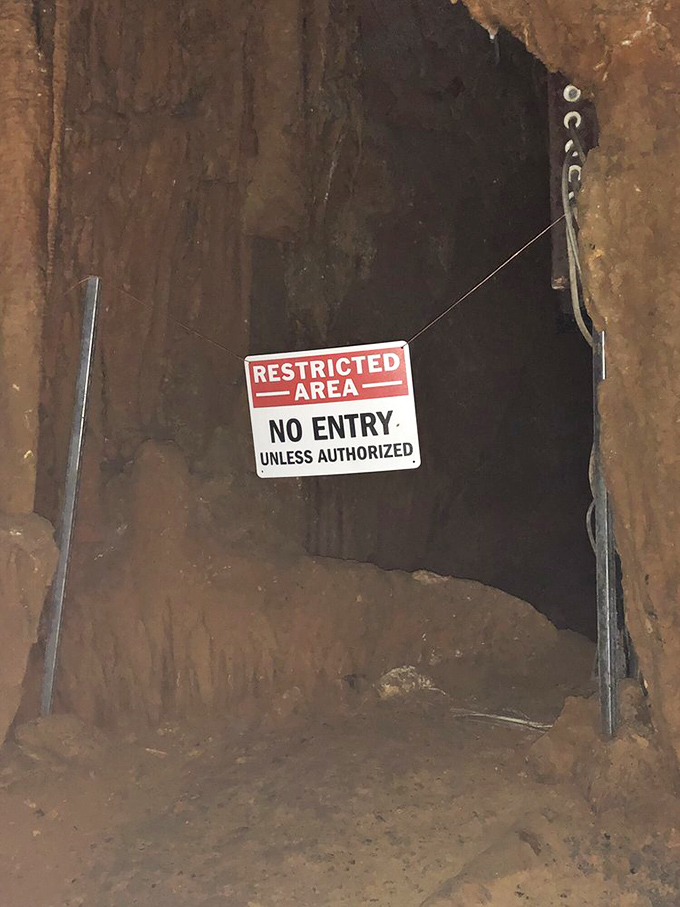 Beyond this forbidden threshold lie unexplored passages&mdash;the cavern equivalent of "here there be dragons" on ancient maps.